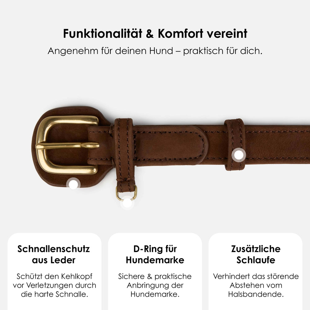 Waterproof nubuck leather dog collar | William Walker